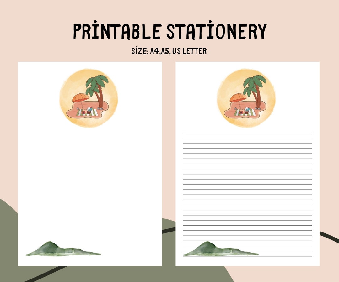 PRINTABLE Stationery, Printable Writing Paper, Minimalist Writing Paper ...