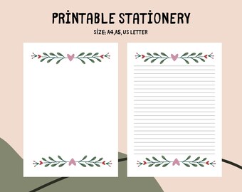 PRINTABLE Stationery, Printable Writing Paper, Minimalist Writing Paper ...