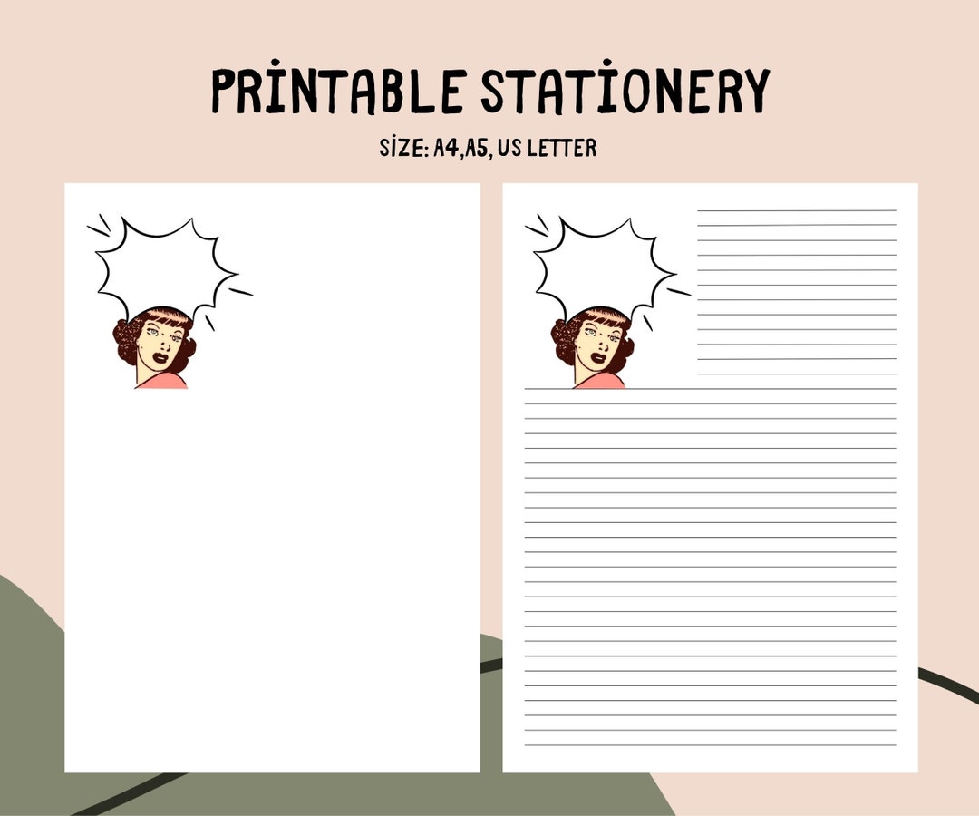 PRINTABLE Stationery, Printable Writing Paper, Minimalist Writing Paper ...