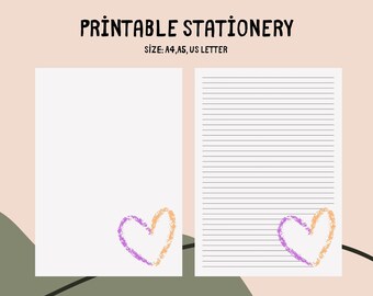 PRINTABLE Stationery, Printable Writing Paper, Minimalist Writing Paper ...