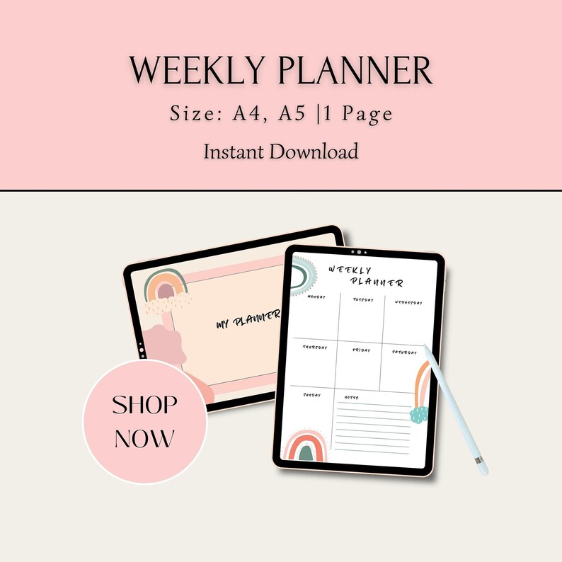 Weekly Planner Printable, Weekly Planner, Productivity Planner ...