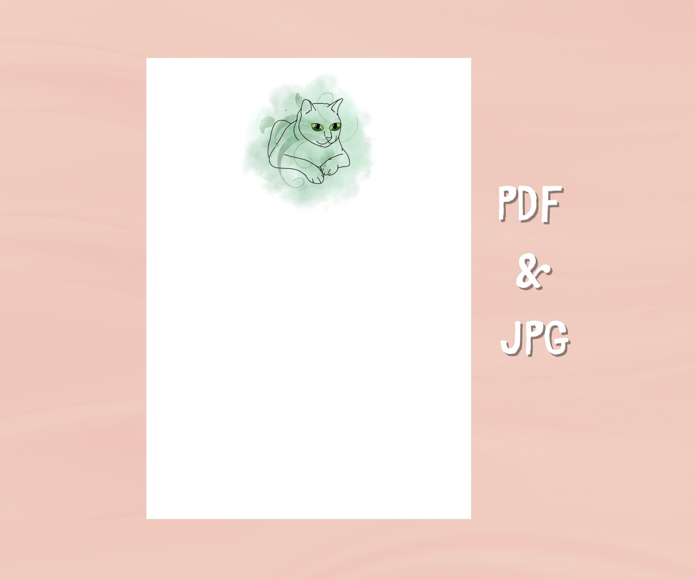 Green Printable Stationary, Printable Writing Paper, Printable Paper ...