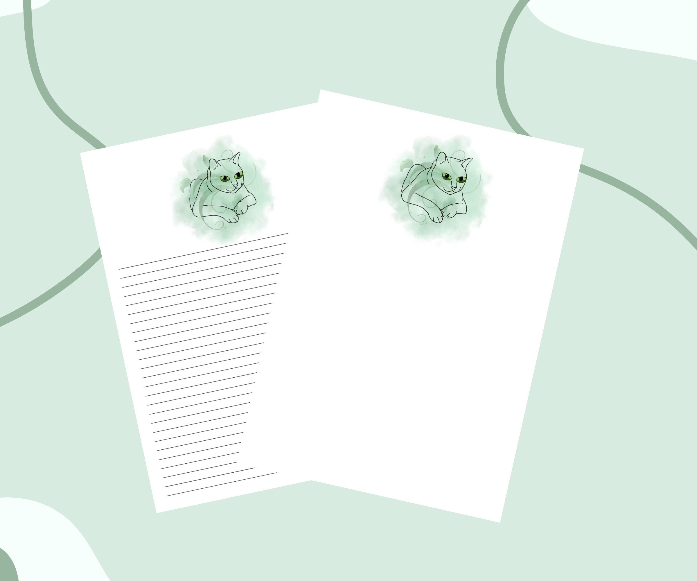 Green Printable Stationary, Printable Writing Paper, Printable Paper ...