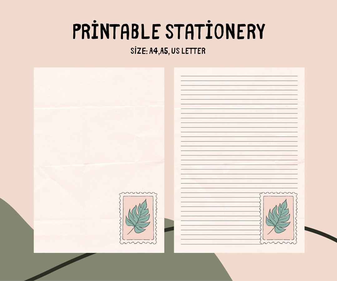 Greenery Stationary Letter Paper Template, Personal Writing Paper ...