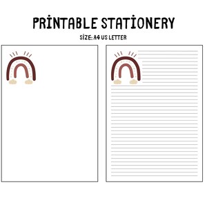 Printable Rainbow Stationery, Rainbow Printable Stationery, Rainbow ...