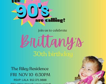 90s Skater Kid Birthday 90s Birthday Theme Invitation Neon Invite 1990s ...