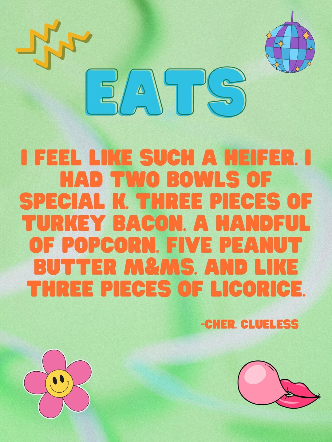 90s Clueless Eats Sign - Etsy