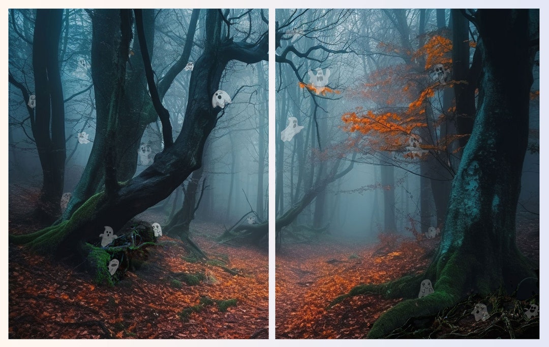 Ghosts Cute Ghosts in Paintings Printable Halloween Poster - Etsy