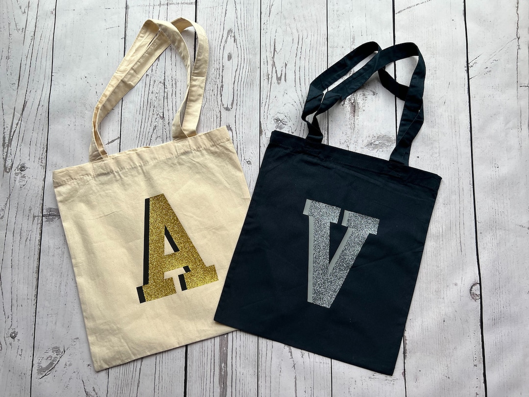 Personalised Initial Tote Bag 100% Cotton Tote Bag Initial Tote ...