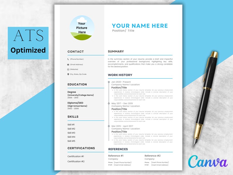 Work From Home Job Resume Customizable on Canva Remote Job Resume ATS ...