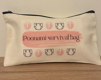 Poonami Survival Kit bag and Vest Only, Baby Change Purse, Baby Shower ...