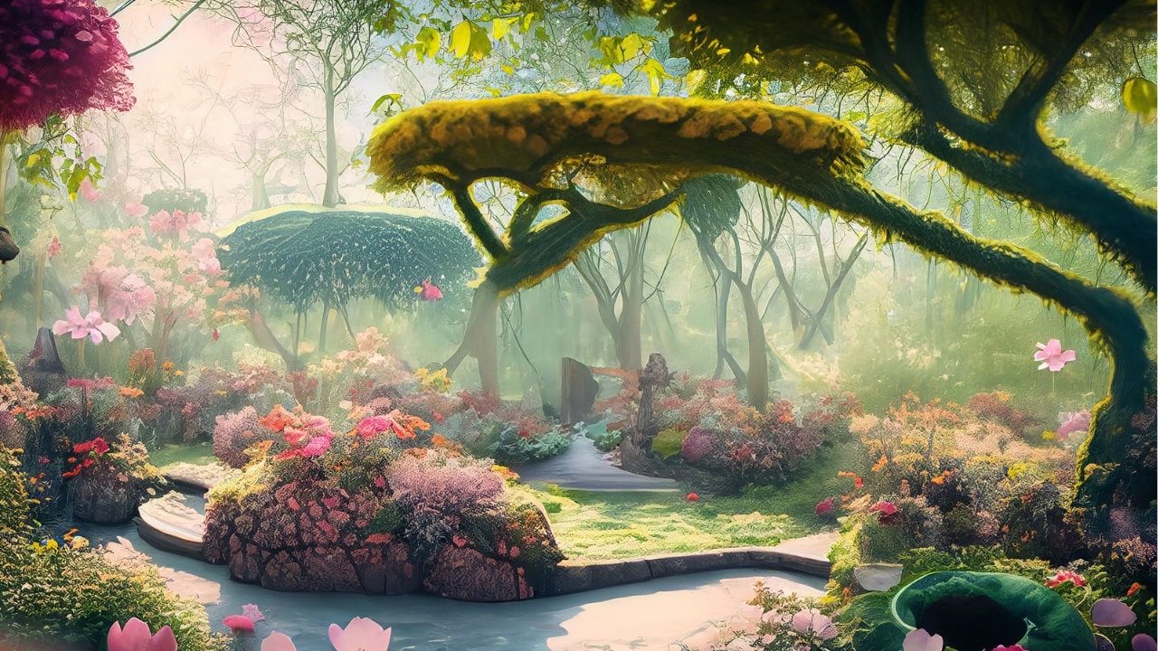 Whimsical Garden - Instant Download High-quality Teams or Zoom Virtual ...