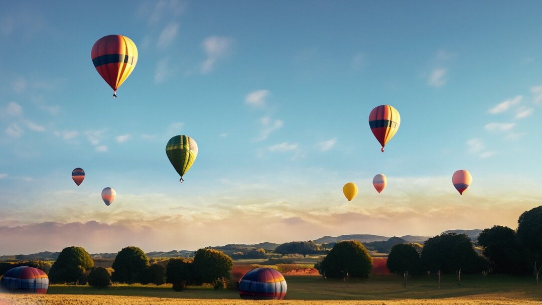 Hot Air Balloon Field - Instant Download High-quality Teams or Zoom ...