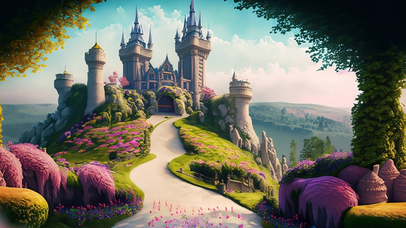 Enchanted Castle - Instant Download High-quality Teams or Zoom Virtual ...