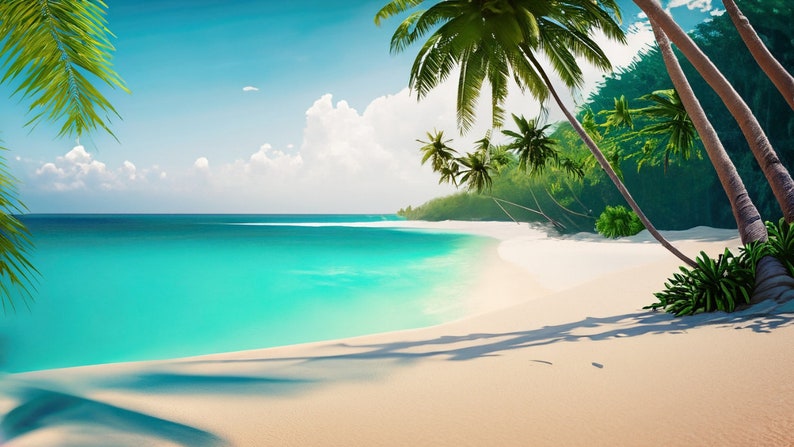 Tropical Beach - Instant Download High-quality Teams or Zoom Virtual ...