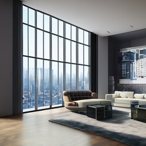 Skyscraper Living Room - Instant Download High-quality Teams or Zoom ...