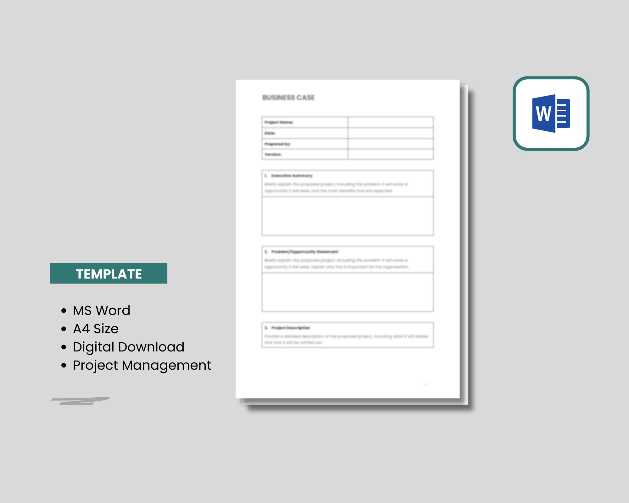 Comprehensive Project Business Case Template | MS Word | Simplified ...