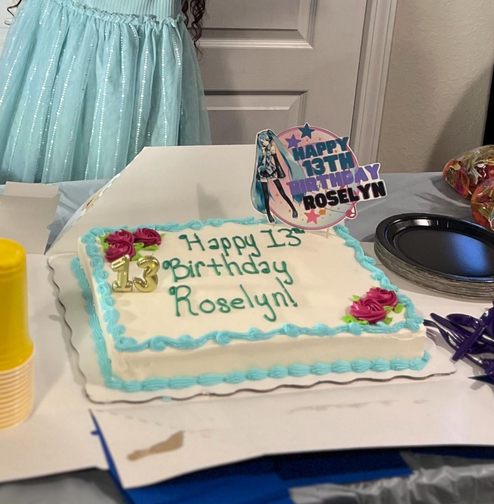 Hatsune Miku Editable Birthday Cake Topper Instant Download Custom Cake ...