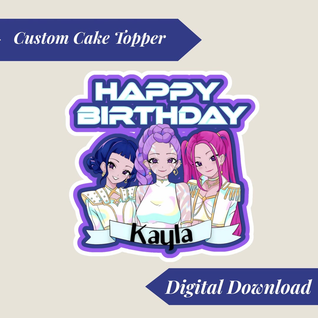 Custom Kpop Huntrix Cake Topper for Birthday Cake Personalized Demon ...