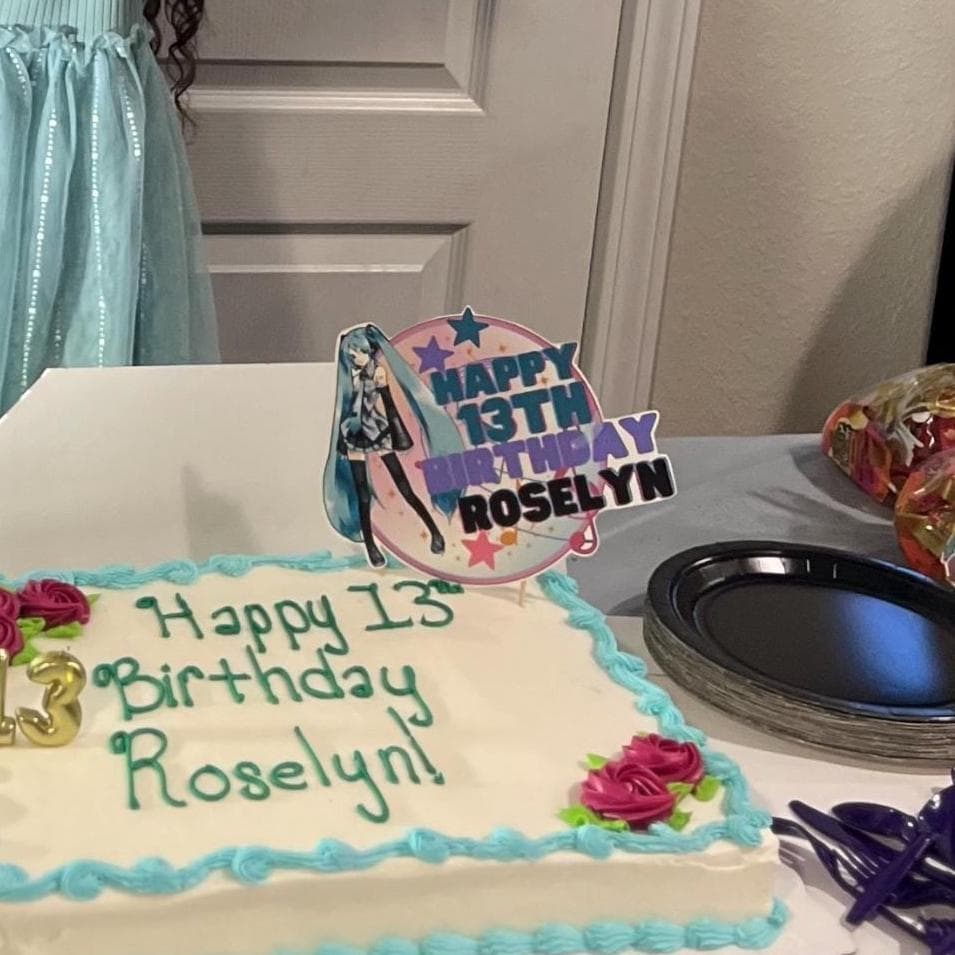 Hatsune Miku Editable Birthday Cake Topper and Birthday Banner Custom ...