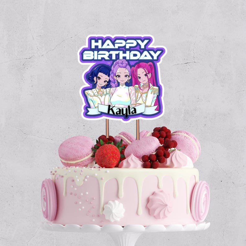 Custom Kpop Huntrix Cake Topper for Birthday Cake Personalized Demon ...
