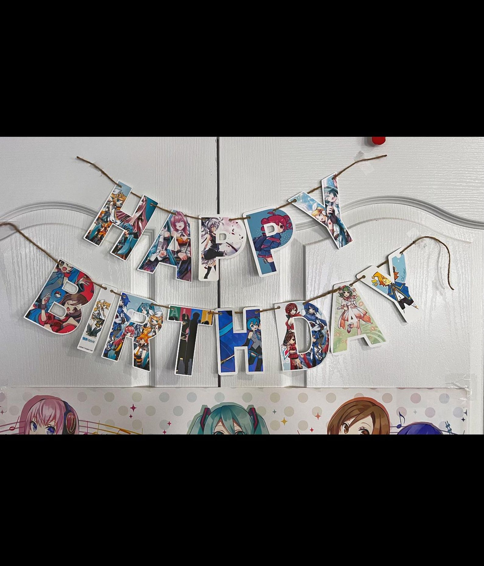 Hatsune Miku Editable Birthday Cake Topper and Birthday Banner Custom ...