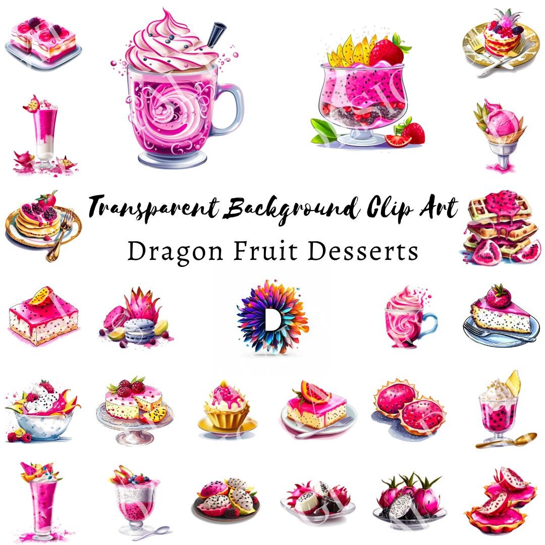 Transparent Background Clip Art - Dragon Fruit Desserts - Clip Art - 24 ...