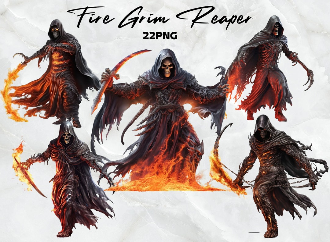 Grim Reaper Png Reaper Clipart Reaper Fire Reaper - Etsy España