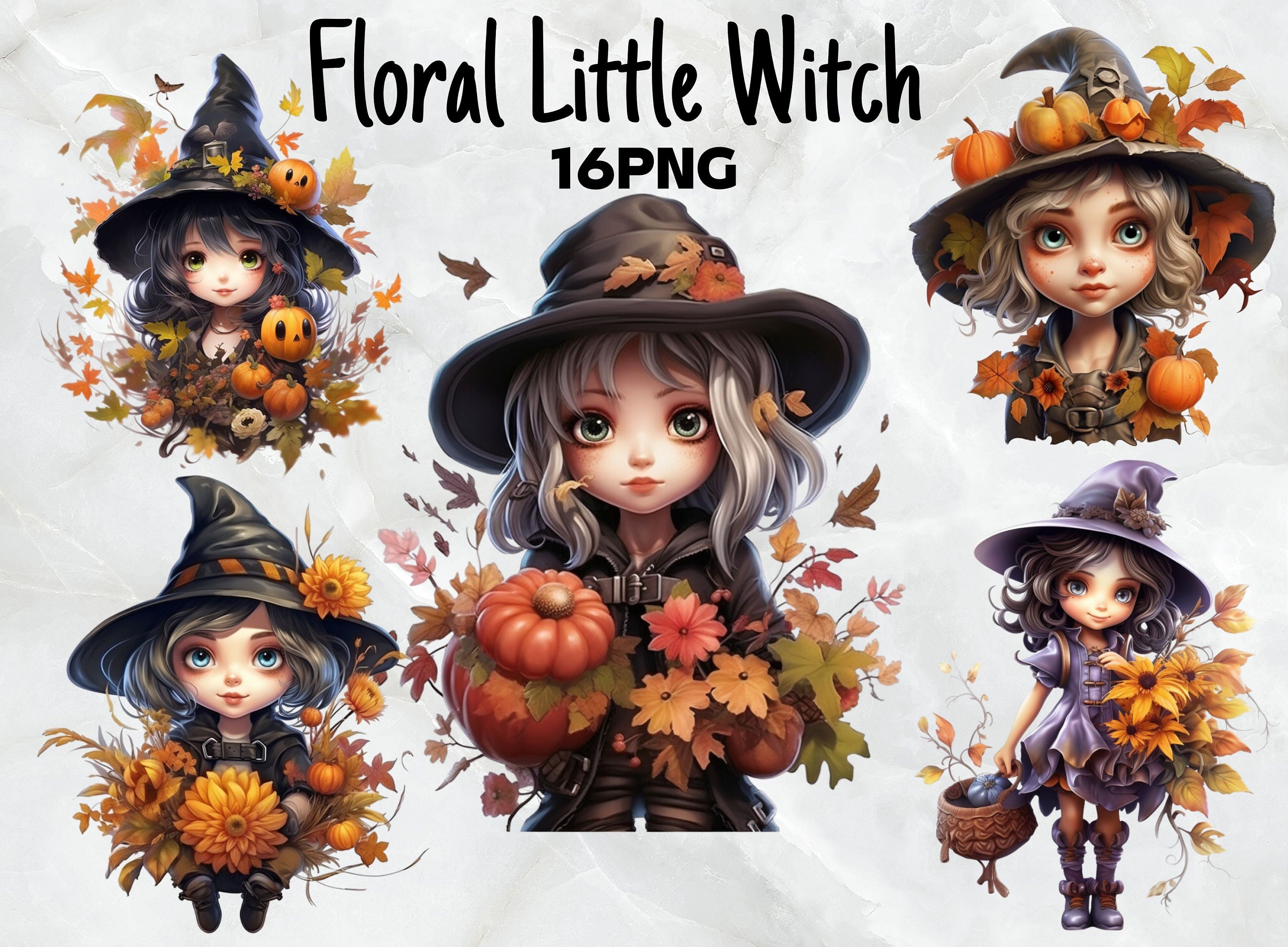 Little Witch Clipart Witchcraft Png Clipart Pagan Clipart - Etsy