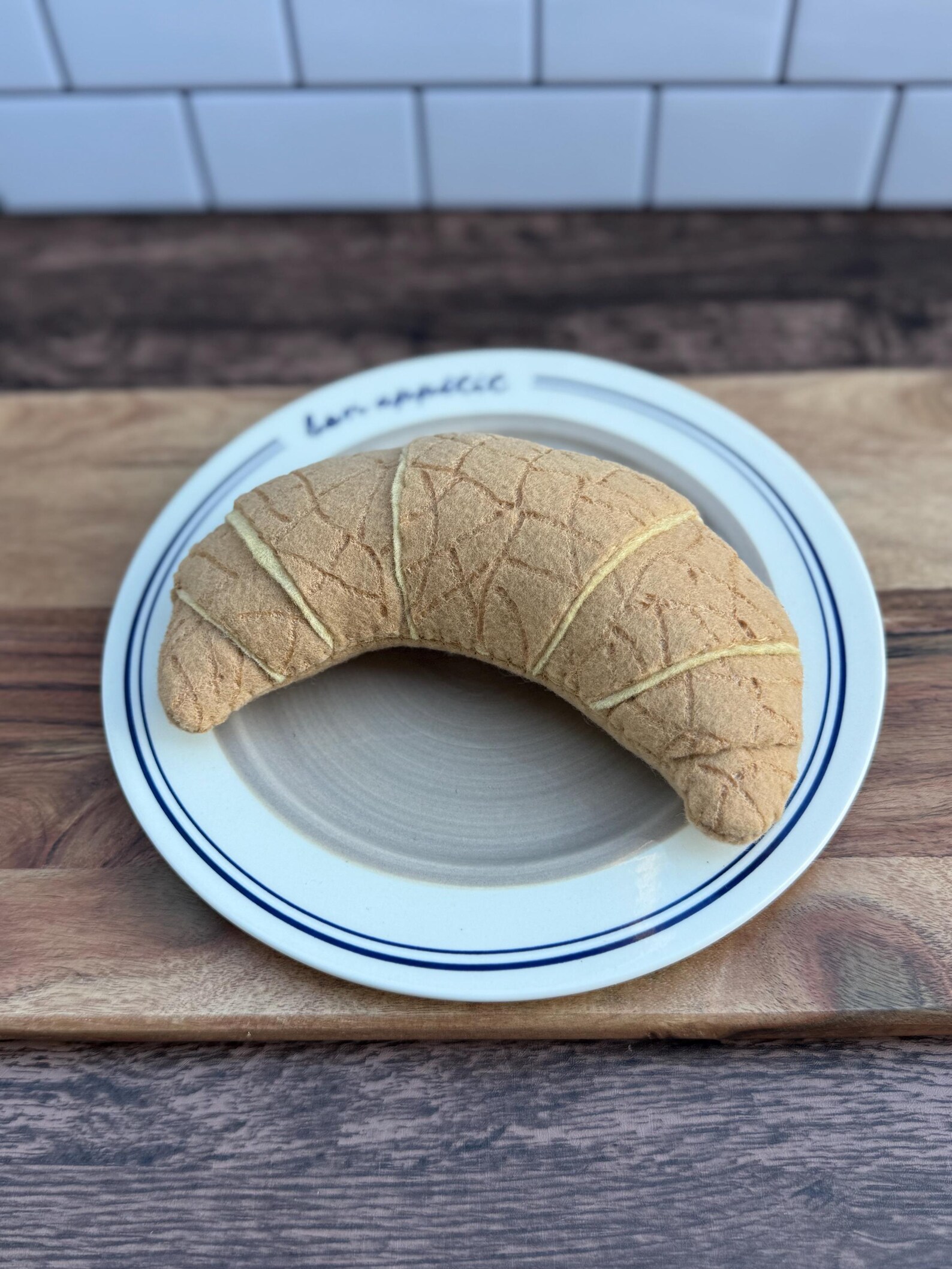 Felt Croissant Toy – Life Size Play Food Plush – Chocolate or Classic ...