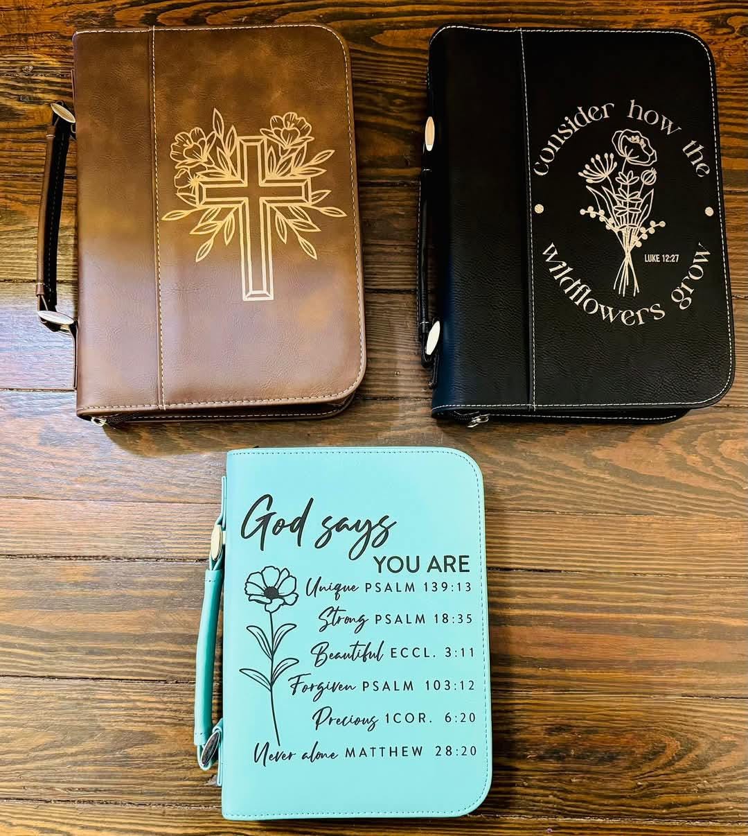 Custom Laser Engraved Faux Leather Bible Cover – Personalized Gift ...