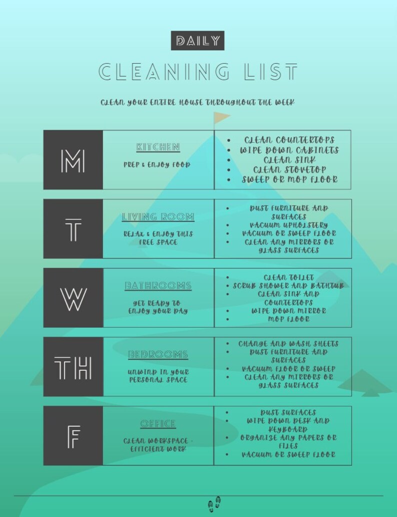 Ultimate Weekly Cleaning Schedule: A Room-by-room Guide to a Tidy Home ...