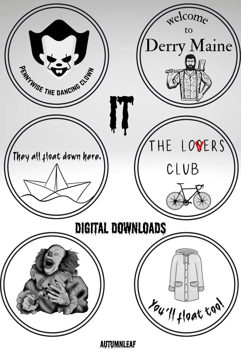 6 IT Horror Movie Pngs | Pennywise Digital Clipart | Halloween ...