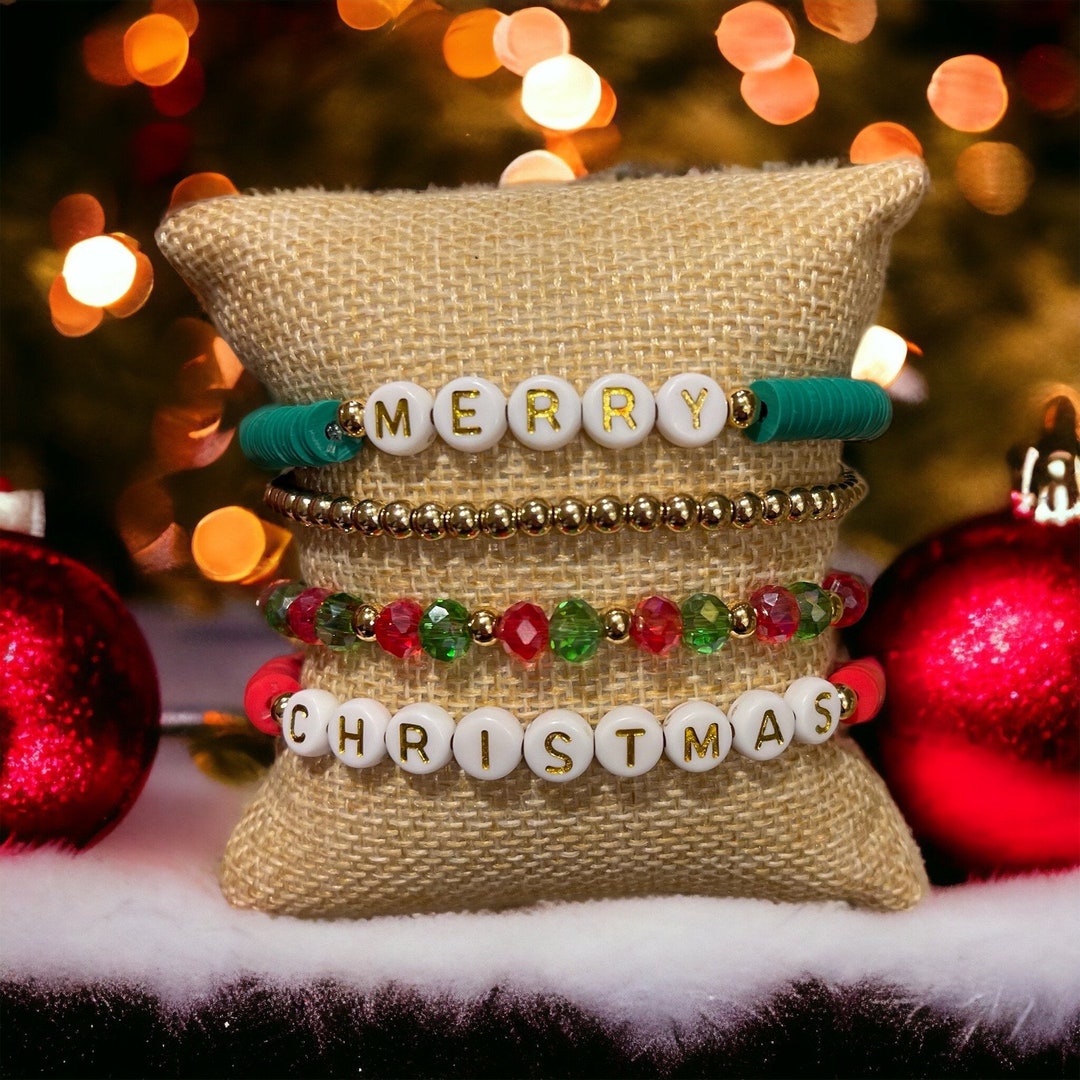 Christmas Bracelet Stack, Holiday Bracelet Stack, Christmas Bracelets ...