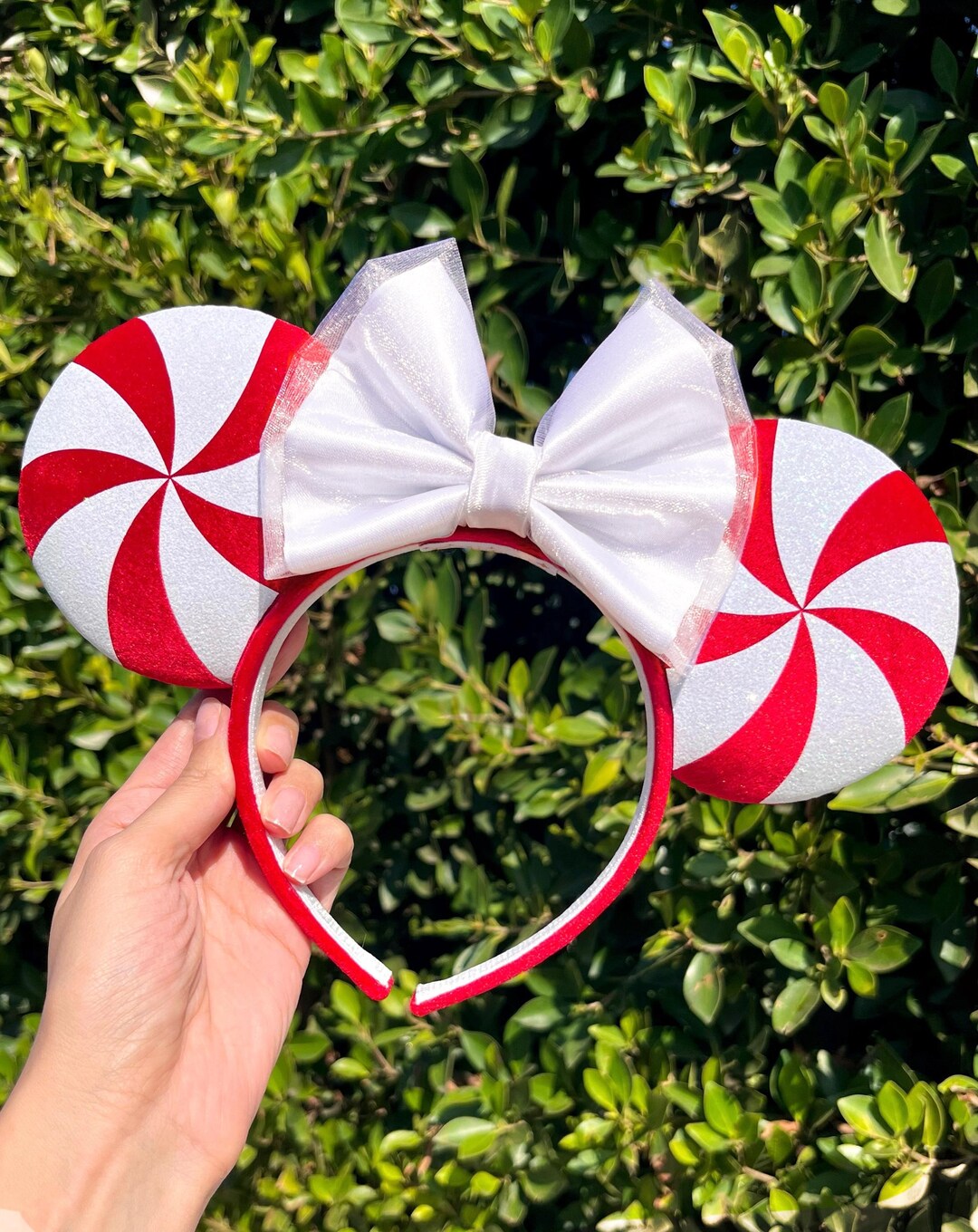 Peppermint Sparkle Mouse Ears, Minnie Mouse Inspired, Christmas ...