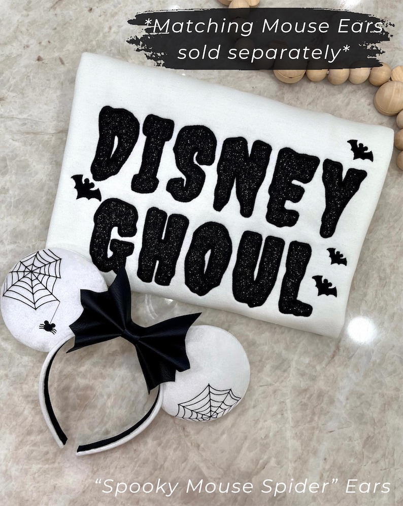 Magic Ghoul Crewneck, Mickey Inspired Bats, Embroidered Sweater, Spooky ...