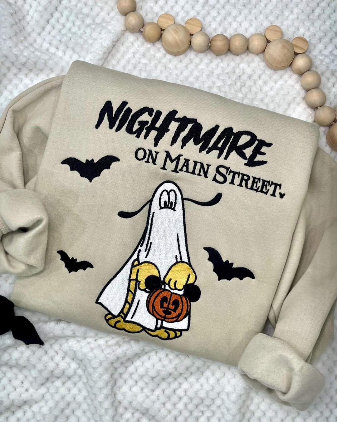 Spooky Pup Crewneck, Pluto Inspired, Embroidered Crewneck Sweater ...