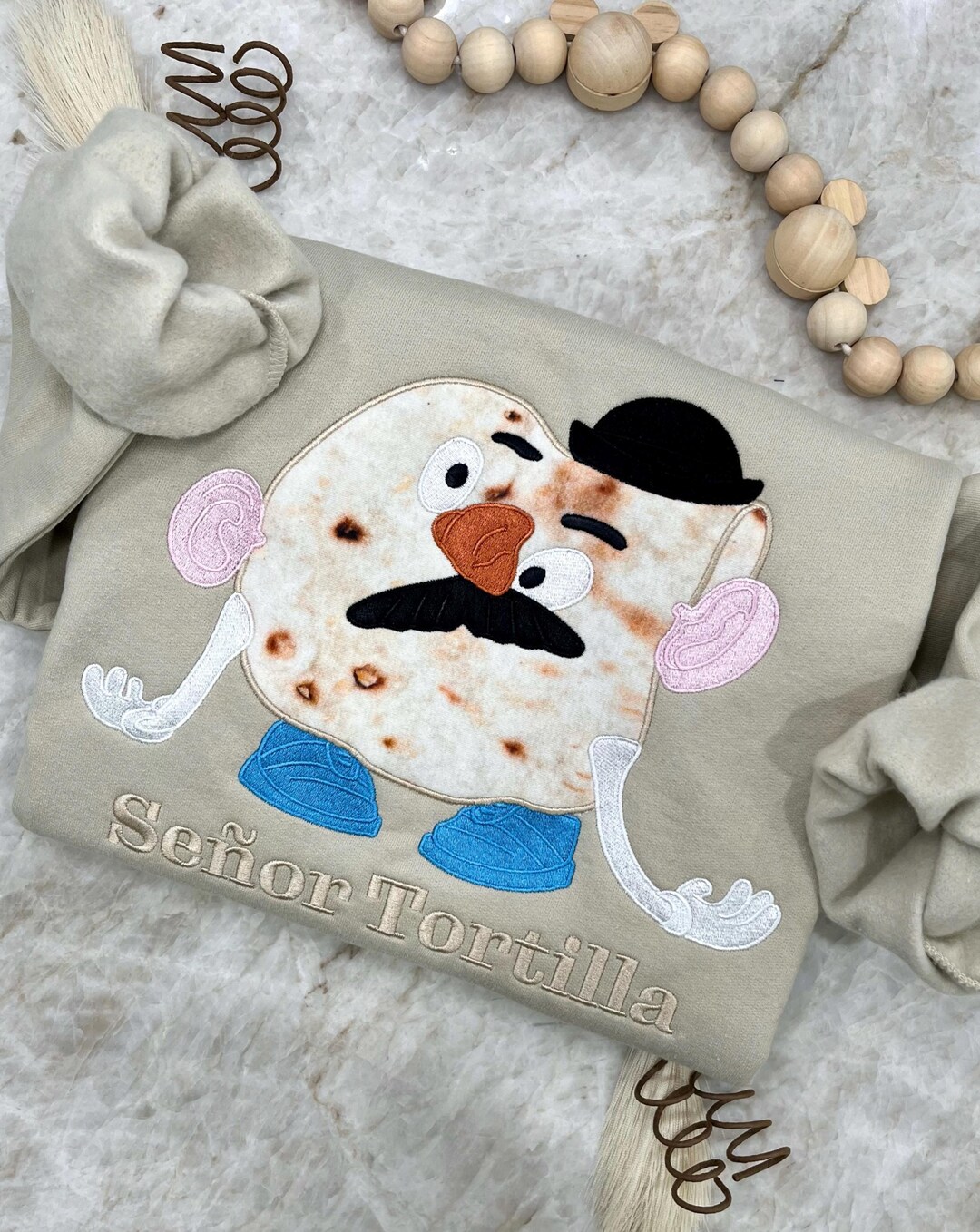 Señor Tortilla, Mr. Potato Head Inspired, Embroidered Sweater, Unisex ...