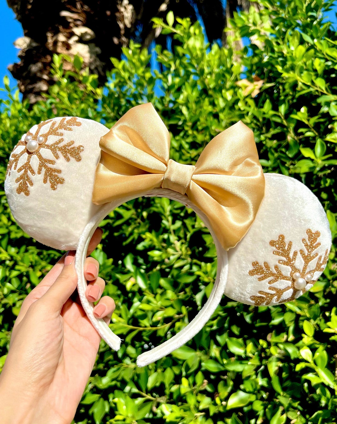 Let It Snow, Christmas Mouse Ears, Minnie Mouse Inspired, Neutral ...