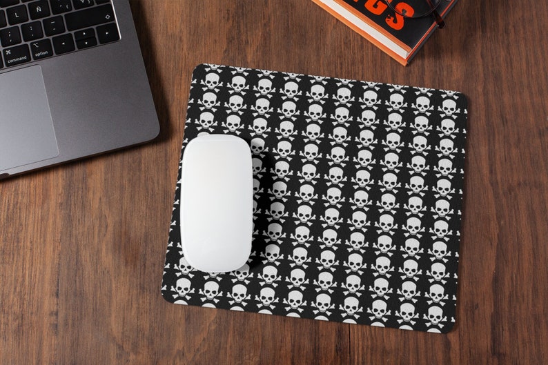 Punk Rock Skull & Bones Skeleton Mouse Pad, Non-slip Rubber Base ...