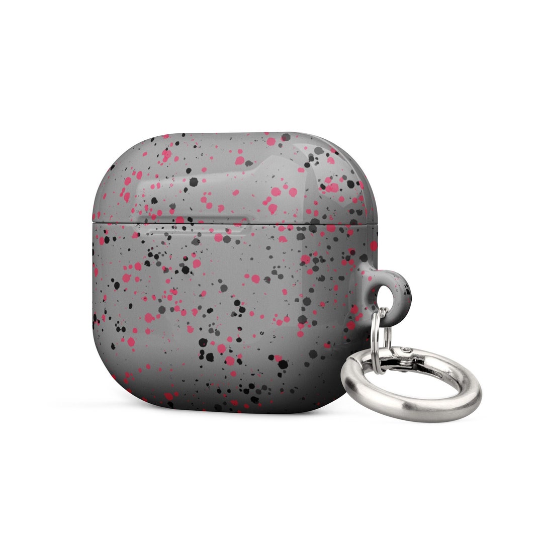 Red Black Spray Paint Spots Case, Cool Gray Case for Airpods Gen1 Gen2 ...