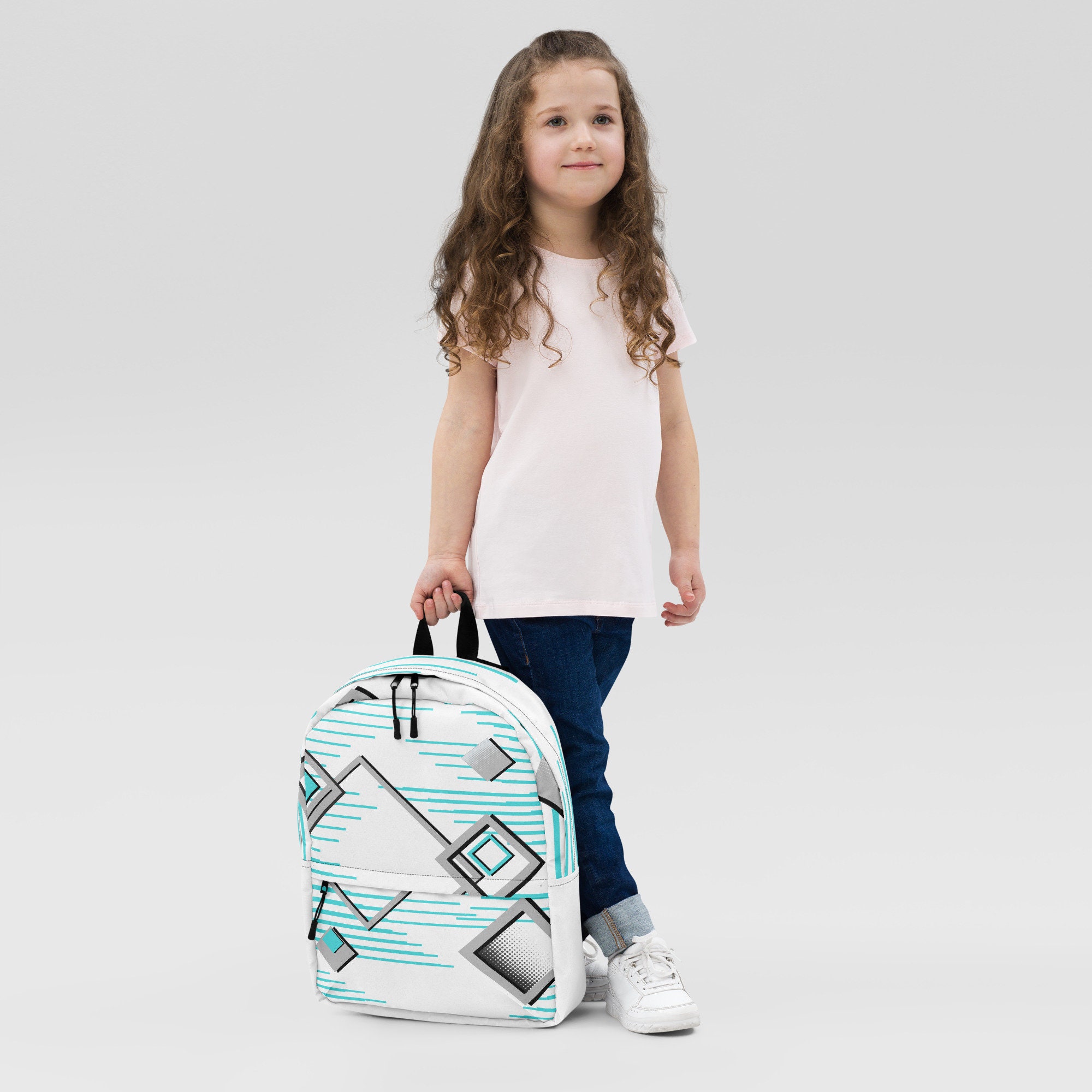 Futuristic Grid Pattern, Back to School Backpack, Large Capacity, Water ...