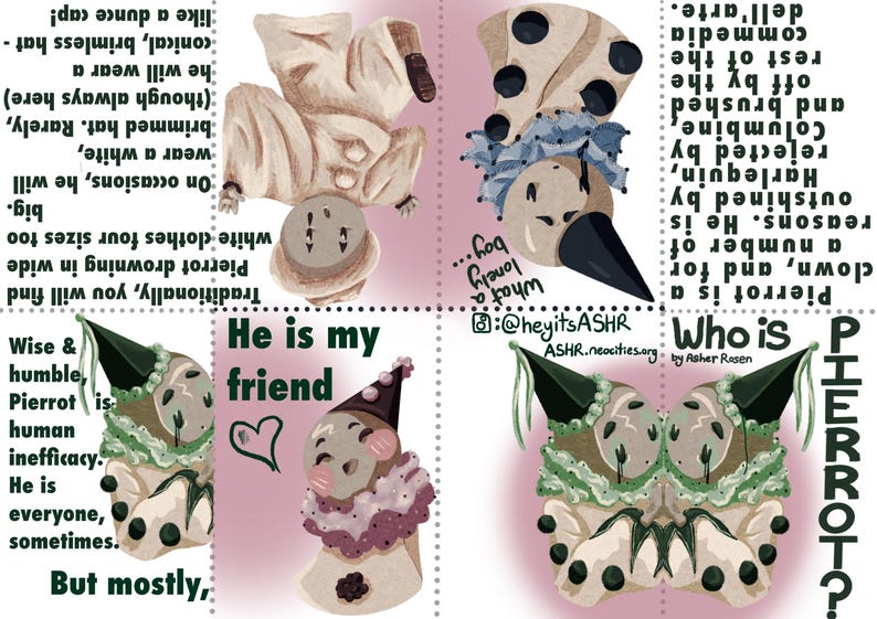 Who is Pierrot? Printable Zine by ASHR - Etsy