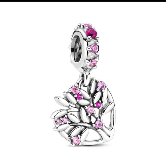 Pandora Style Family Tree of Life Charm Pink Sparkly Gift for Her Mum Sister Nan Wife 925 Sterling Silver Charm Beautiful Detail Etsy UK