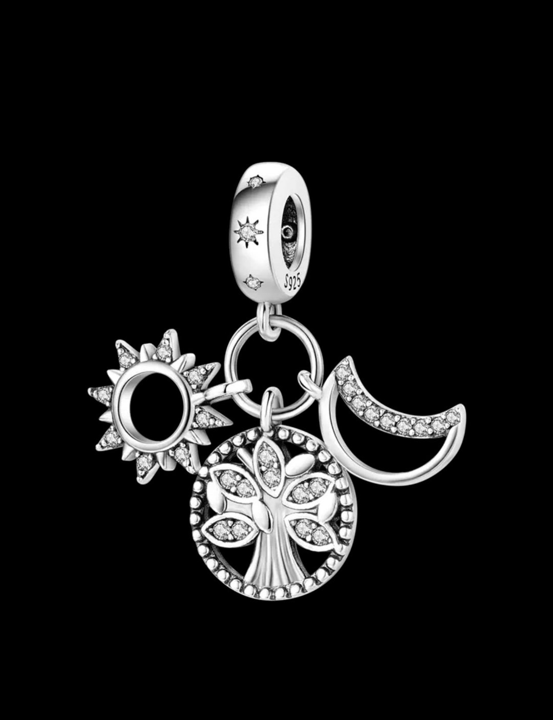 Pandora Tree of Life Charm, Moon and Star, Gem , Gift for Her, Mum ...
