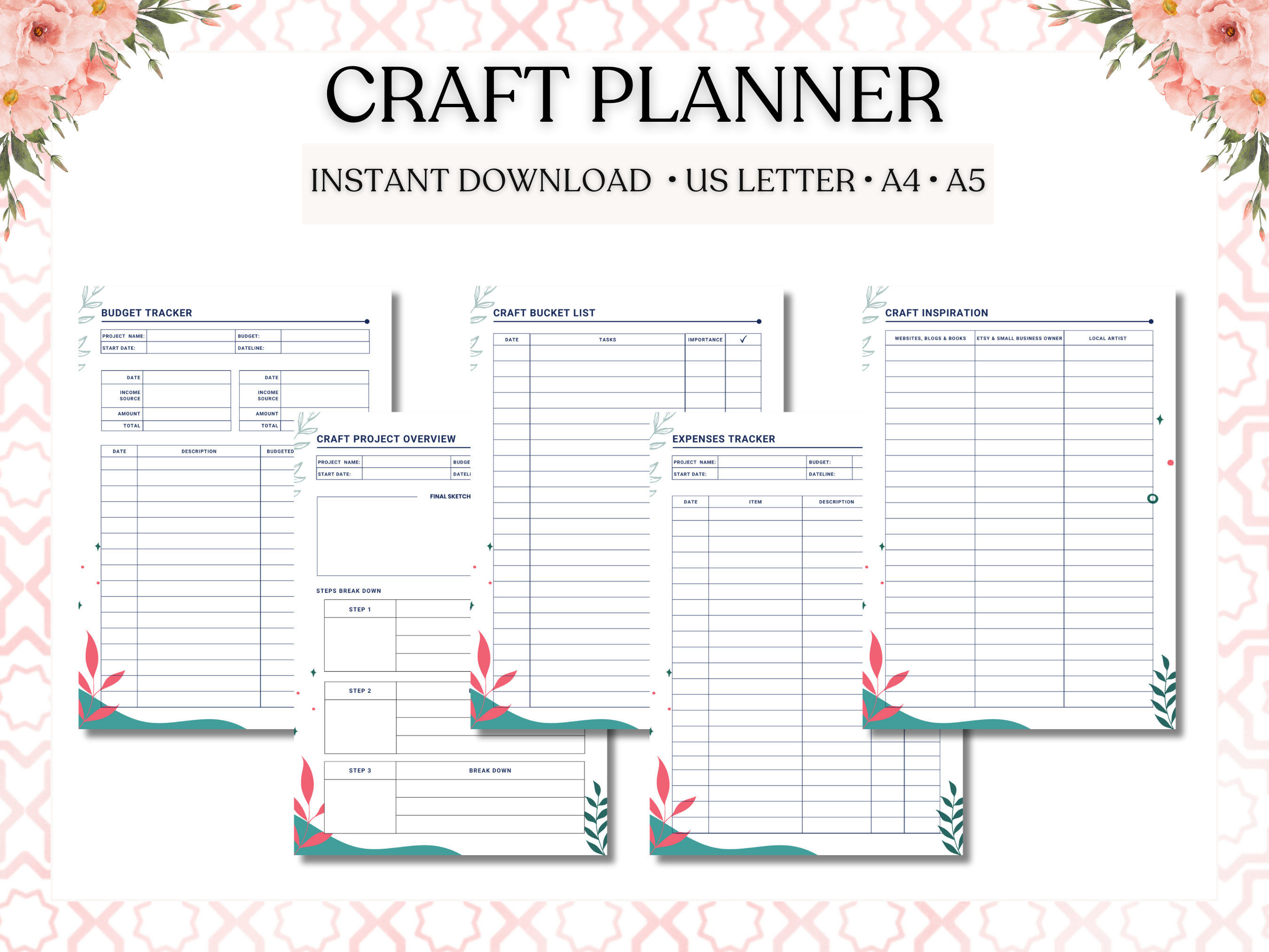 Printable Craft Planner: Streamline Your DIY Projects, Planner for ...