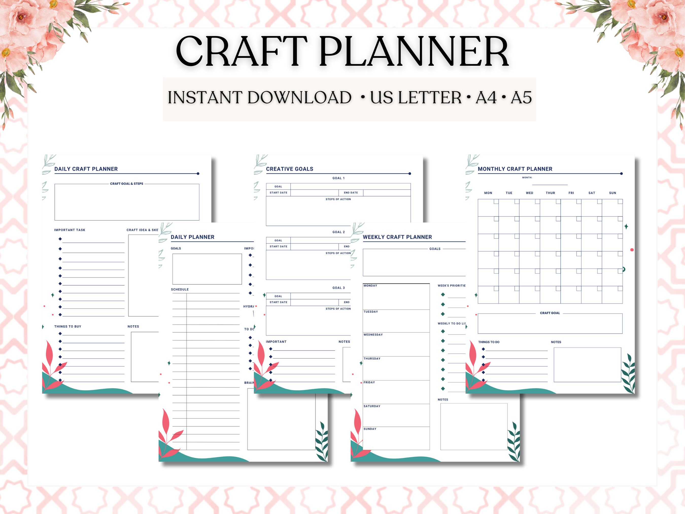 Printable Craft Planner: Streamline Your DIY Projects, Planner for ...