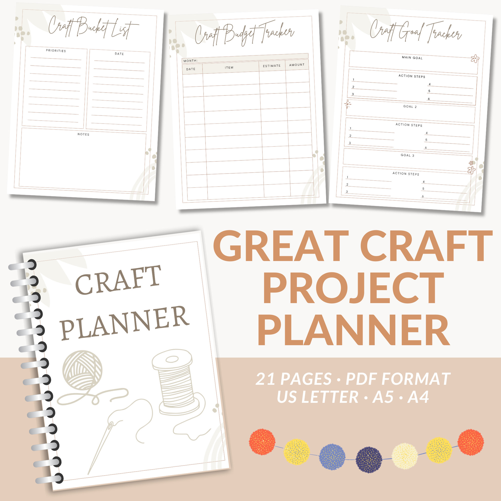 Craft Planner Printable, Organize Your DIY Crafts, Craft Project ...