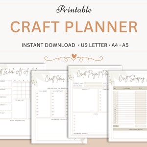 Craft Planner Printable, Organize Your DIY Crafts, Craft Project ...