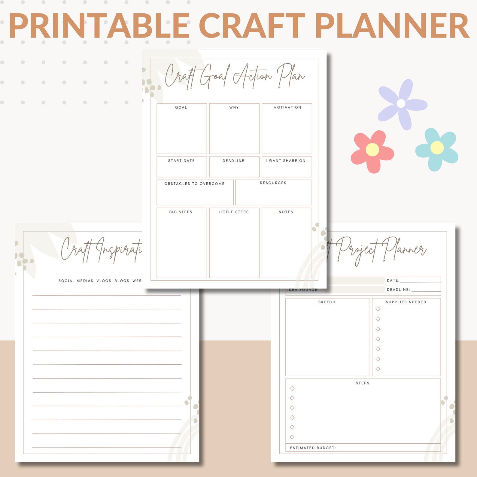 Craft Planner Printable, Organize Your DIY Crafts, Craft Project ...